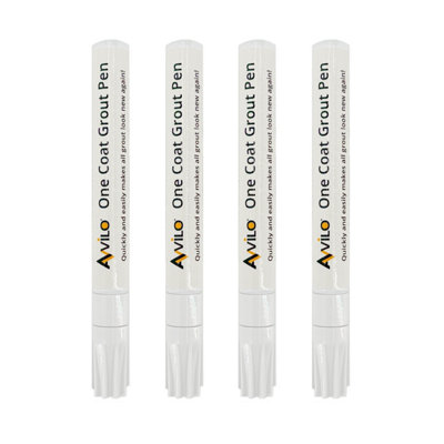 Set of 4 Brilliant White Tile Grout Pens with Waterproof Formula, 2 ...
