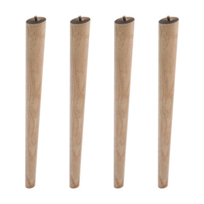 Set of 4 Brown Round Sloping Wooden Furniture Legs Table Legs for DIY ...