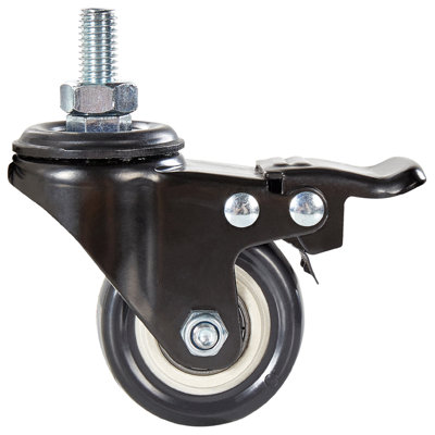 Set of 4 Casters for Corner Desk DESTIN II Black