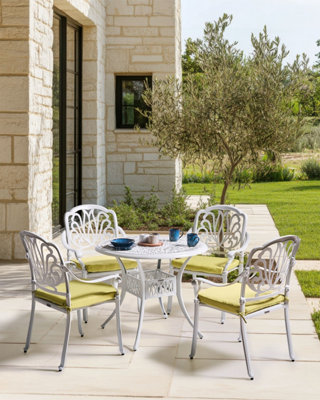 Buy Set of 4 Chairs Metal White ANCONA | DIY at B&Q