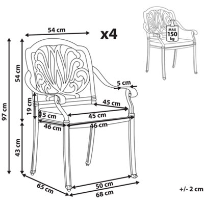 Buy Set of 4 Chairs Metal White ANCONA | DIY at B&Q