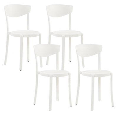 Set of 4 Chairs Synthetic Material White VIESTE | DIY at B&Q