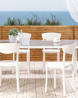 Set of 4 Chairs Synthetic Material White VIESTE | DIY at B&Q