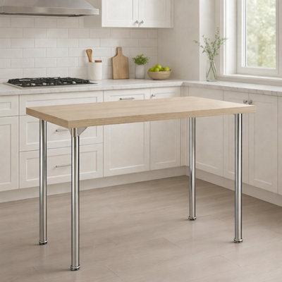 Set of 4 Chrome Adjustable Heavy Duty Table Legs - 710mm-740mm