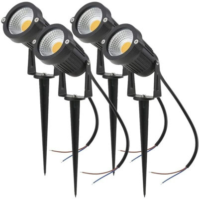 Set Of 4 Cob Led Spotlights 5W 220V Adjustable Garden Spotlights With ...