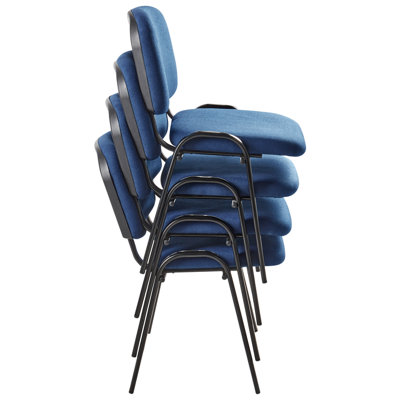 Set of 4 Conference Chairs CENTRALIA Navy Blue