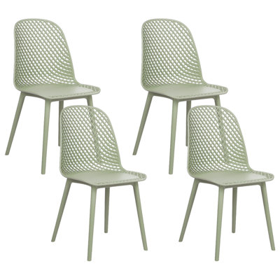Set of 4 Dining Chairs EMORY Light Green