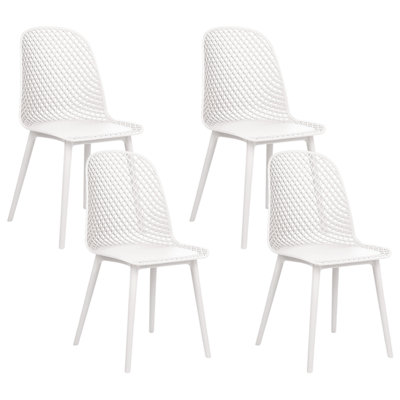 Set of 4 Dining Chairs EMORY White