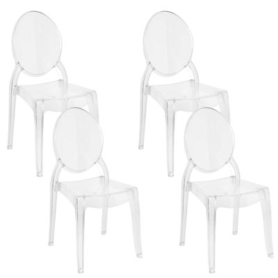 Set of 4 Dining Chairs MERTON Transparent