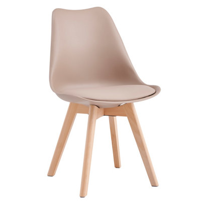 Set of 4 Dining Chairs with Solid Wooden Legs and Seat Cushion Pads in ...