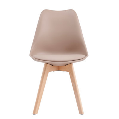 Set of 4 Dining Chairs with Solid Wooden Legs and Seat Cushion Pads in ...