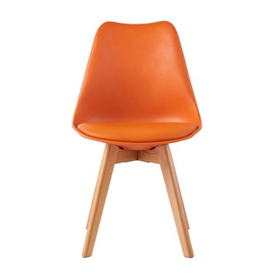 Set of 4 Dining Chairs with Solid Wooden Legs and Seat Cushion Pads in ...