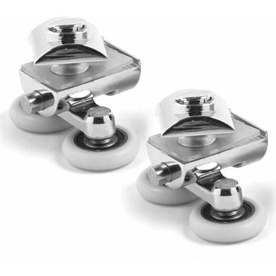 Set of 4 Double Casters - for Sliding Shower Door, 2 Wheels with 23 mm ...