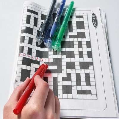 Set of 4 Erasable Pens - Smudge Free Gel Ink Fine Tipped Rub Out Pens ...