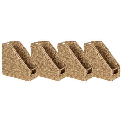 Set of 4 File Holders BAOLOC Wicker Natural
