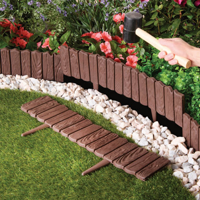 Set Of 4 FlexiLawn Garden Edging Panels, Weather Resistant Interlocking ...