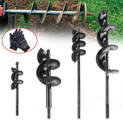 Set of 4 Garden Auger Drill Bits for Soil & Planting - Hex Shank ...