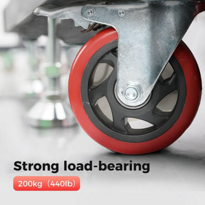 Set of 4 heavy-duty swivel caster wheels with brakes for trolleys and ...