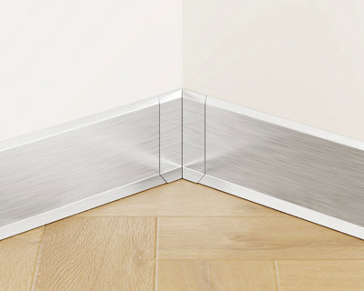 Set of 4 Internal Modular Steel Corners for Steel Skirting Boards ...