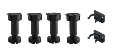 Set of 4 kitchen cabinet plinth feet/legs + 2 clips - 100mm