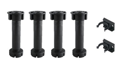 Set of 4 kitchen cabinet plinth feet/legs + 2 clips - 150mm | £6.34 at B&Q