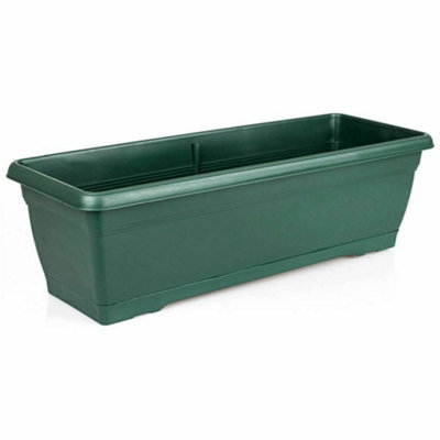 Set Of 4 Large 72cm Green Garden Plastic Trough Balcony Planter Window ...