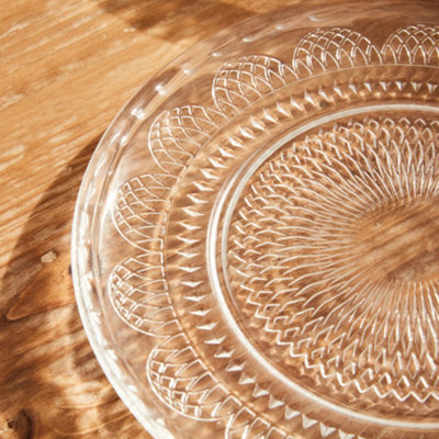 Set of 4 Large Parisian Glass Tableware Dinner Plates Serving Dish Gift ...