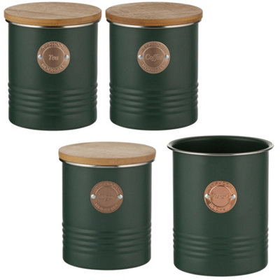 Set of 4 Living Green Storage Jar