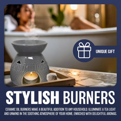 Set Of 4 Oil Burners Fragrance Decoration 12Cm Wax Melts Tea Light ...