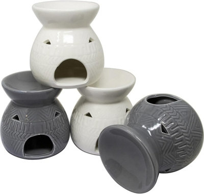 Set Of 4 Oil Burners Fragrance Decoration 12Cm Wax Melts Tea Light ...