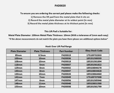 SET OF 4 PADS Ravaglioli 2 Post Car Lift Ramp Rubber Pads - 150 mm ...