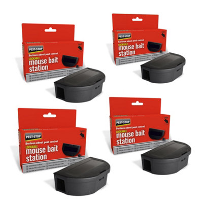 Set of 4 Pest-Stop Mouse Bait Station Lockable