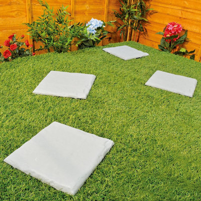 Set of 4 Plastic Patio Blocks, 30cm Square, Lightweight & Weatherproof ...