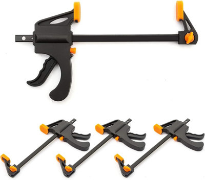 Set of 4 Ratchet Trigger Speed G Clamps 103mm Jaws Quick Release Heavy ...