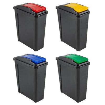 Set of 4 Recycle It 25L Slimline Bins & Lids