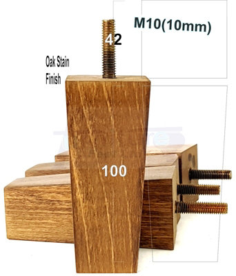 SET OF 4 REPLACEMENT FURNITURE BUN FEET DARK OAK WASH TURNED WOOD LEGS ...