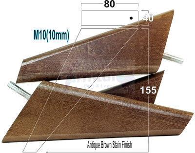 SET OF 4 REPLACEMENT FURNITURE SQUARE FEET ANTIQUE BROWN STAIN TAPERED WOODEN LEGS 150mm HIGH ...
