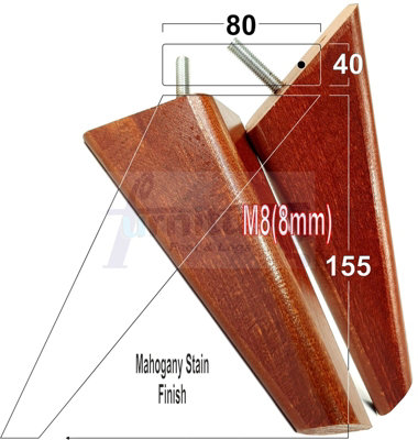 SET OF 4 REPLACEMENT FURNITURE SQUARE FEET MAHOGANY STAIN TAPERED ...