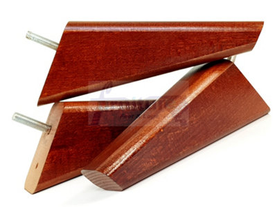 SET OF 4 REPLACEMENT FURNITURE SQUARE FEET MAHOGANY STAIN TAPERED ...