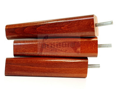 SET OF 4 REPLACEMENT FURNITURE SQUARE FEET MAHOGANY STAIN TAPERED ...