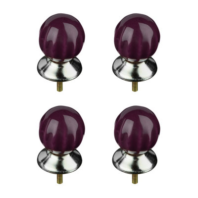 Set of 4 Retro Style Purple Drawer Knobs