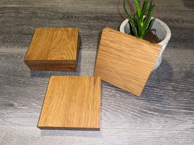 Set of 4 Solid Oak Coasters 110mm x 110mm x 20mm | DIY at B&Q