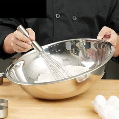 Set Of 4 Stainless Steel Deep Mixing Bowl Kitchen Cooking Salad Fruit ...