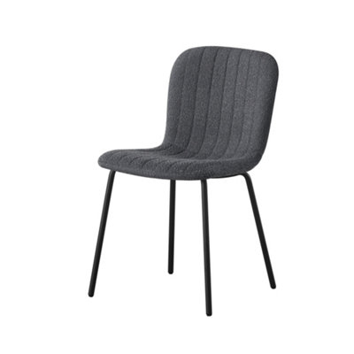 Set of 4 Teddy Faux Fur Stitched Design Dining Chairs Dark Grey Bella ...