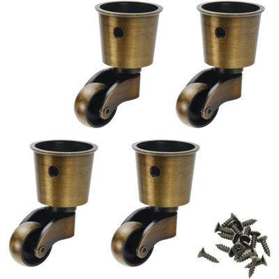 Set of 4 universal solid cup type casters high load capacity for ...