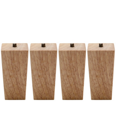 Set of 4 Wood Color Square Solid Wood Furniture Legs Table Legs for DIY ...