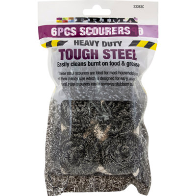 Set Of 42 Heavy Duty Scourers Tough Steel Cleaning Pads Removes Stains ...