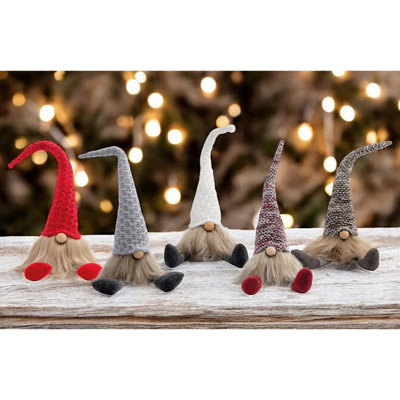 Set of 5 Colourful Hat Bearded Christmas Gonks - Festive Xmas Scandi ...