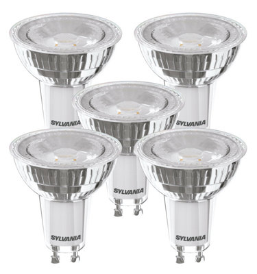 Set of 5 LED GU10 Light Bulbs 4000K Cool White 360Lm | DIY at B&Q