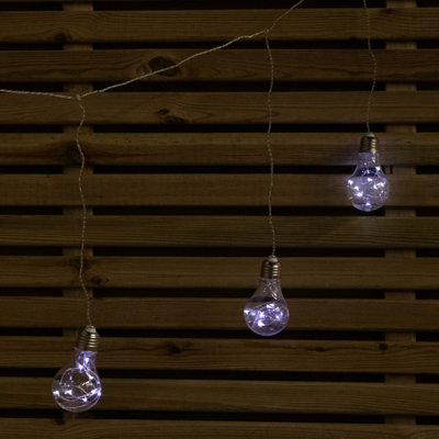 Set of 5 Premier Battery Edison Bulbs with 40 Cool White Pin Wire LEDs ...